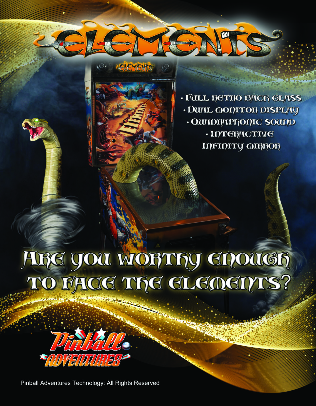 Elements Pinball Machine - Pinball Adventures - Custom Game